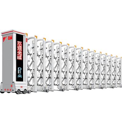China Automatic Retractable Electric Sliding Gate Aluminum Security Door for Entry Apartments Hotels Malls Gyms Warehouse Park Outdoor for sale
