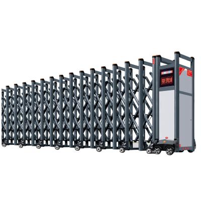 China Customizable Aluminum Alloy Telescopic Sliding Gate Motor Barrier Automatic Retractable Safe Door Entry for Courtyard Outdoor for sale