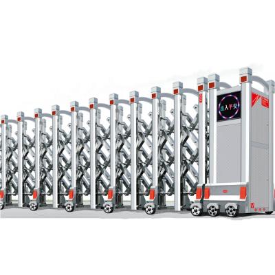 China Automatic Stainless Steel Retractable Sliding Fast Gate Industrial Electric  Collapsible Driveway Aluminum Gate Expandable for sale