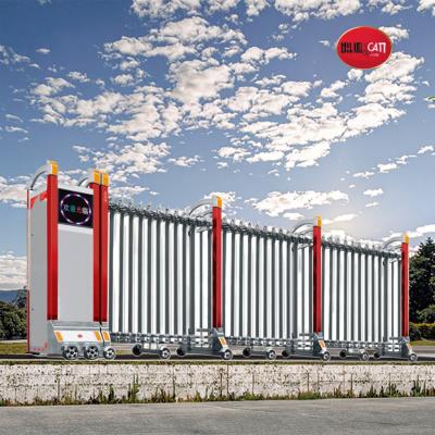 China Electric Retractable Automatic Sliding Door Stainless Steel Folding Fence Gate for Entry Gym Outdoor Courtyard-Factory Supply for sale