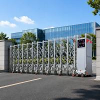 China Automatic Collapsible Sliding Gate Stainless Steel Front Gate Electric Trackless Driveway Retractable Door for sale