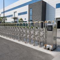 China Automatic Collapsible Sliding Gate Stainless Steel Front Gate Electric Trackless Driveway Retractable Door for sale