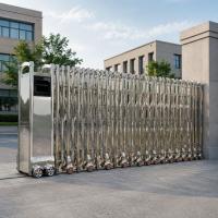 China Hot Sale Stainless Steel Sensor Folding Gate Trackless Retractable Automatic Door for Outdoor Entry for Mall Gym Hospital Use for sale