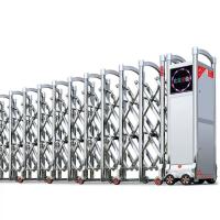 China Automatic Outdoor Stainless Steel Security Retractable Gate-Electric Trackless Driveway Folding Sliding Retractable Door Entry for sale