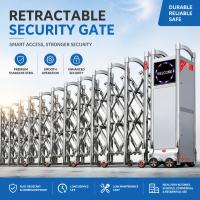 China Automatic Outdoor Stainless Steel Security Retractable Gate-Electric Trackless Driveway Folding Sliding Retractable Door Entry for sale