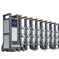 China Wholesales Factory Direct Automatic Retractable Gates Sliding Gate Aluminum Trackless Sensor Folding Barrier Gate for sale