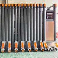 China Wholesales Factory Direct Automatic Retractable Gates Sliding Gate Aluminum Trackless Sensor Folding Barrier Gate for sale