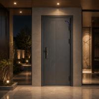China Modern Entrance Door Porte Metal Aluminum Glass Front Security Door Waterproof Thermal Insulation Entry Door for sale