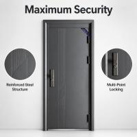 China High-end Custom Villa Door Minimalist Strip Handle Color-matching Security Door with Well sealed Outdoor Feature for sale