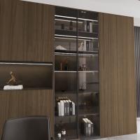 China Custom Wood Home Floor Bookshelf Cabinets to Ceiling Study Room Full Wall Book Cabinets Modern Library Book Storage Cases for sale