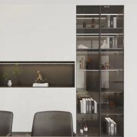 China Custom Wood Home Floor Bookshelf Cabinets to Ceiling Study Room Full Wall Book Cabinets Modern Library Book Storage Cases for sale