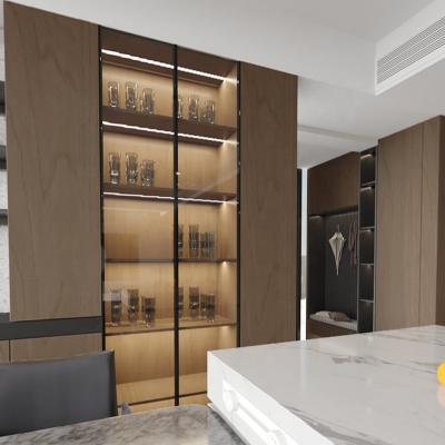 China Custom Dining Room Cabinets Storage Cabinets for Living Room Bedroom Bathroom Kitchen Office Furniture with Glass Panel for sale