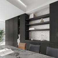 China High End Modern Modular Shaker Door Wood Customizable Durable Eco-Friendly Black Living Room Storage Cabinet Home Furniture for sale
