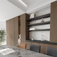 China High End Modern Modular Shaker Door Wood Customizable Durable Eco-Friendly Black Living Room Storage Cabinet Home Furniture for sale
