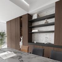 China High End Modern Modular Shaker Door Wood Customizable Durable Eco-Friendly Black Living Room Storage Cabinet Home Furniture for sale