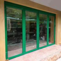 China Customized Modern French Style Tempered Glass Aluminum Folding Door Waterproof Exterior Entry Bifold Door for Courtyard Villa for sale
