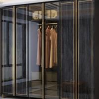 China Modern Luxury Walk-in Closet Cabinet Wardrobes for Hotel Villa Living Room Bedroom Furniture Wooden Clothes Storage Cabinet for sale