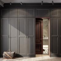 China Modern Luxury Walk-in Closet Cabinet Wardrobes for Hotel Villa Living Room Bedroom Furniture Wooden Clothes Storage Cabinet for sale