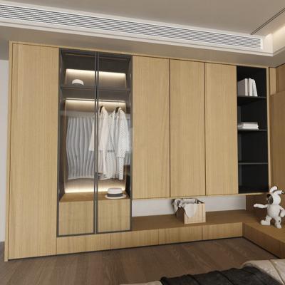 China Modern Luxury Wooden Modular Custom Design Bedroom Wardrobes for Apartment and Hotel Use with Wall Mount Installation for sale