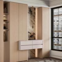 China Modern Luxury Wooden Modular Custom Design Bedroom Wardrobes for Apartment and Hotel Use with Wall Mount Installation for sale