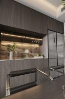 China European Style Modern Custom Kitchen Cabinets Acrylic Laminated Ready-to-Assemble Modular Wall Cabinets Space-Saving Faucet for sale
