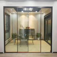 China Modern Aluminum Alloy Trackway Sliding Door Multi-panel Waterproof Tempered Glass Office Building Kitchen Bathroom for sale