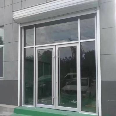 China Custom Commercial KFC Type Shop Front Door Modern Design Outdoor Entrance Door Waterproof Anti-theft Aluminum Hotels Hospitals for sale