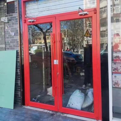 China Customized Modern Exterior Storefront Doors with KFC Design Waterproof Aluminum Glass for Hotel & Commercial Use for sale