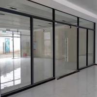 China Office Building Hospital & Mall Exterior KFC Style Aluminum Glass Commercial Double Swing Manual Door for sale
