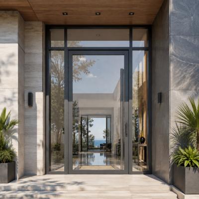 China Modern Aluminum Glass Door Thermal Insulation Waterproof Soundproof Manual Swing Commercial Hotel Hospital Mall Apartment Use for sale