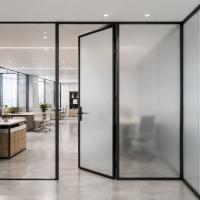 China Modern Aluminum Glass Front Doors Office Aluminum Frame Swing Door Tempered Glass Waterproof Side Opening Hotel Hospital Use for sale