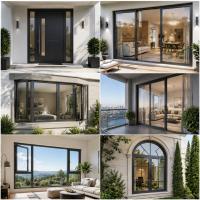 China Modern Aluminum Glass Front Doors Office Aluminum Frame Swing Door Tempered Glass Waterproof Side Opening Hotel Hospital Use for sale