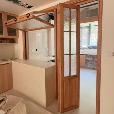 China Frameless Aluminum Tempered Glass Indoor/Outdoor Exterior Foldable Door Minimalist Restaurant Partition Customized Bi-fold for sale
