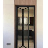 China Frameless Aluminum Tempered Glass Indoor/Outdoor Exterior Foldable Door Minimalist Restaurant Partition Customized Bi-fold for sale