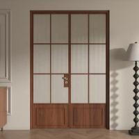 China French Style Aluminum Casement Door Customized Waterproof Windproof Double Swing Tempered Glass Thermal Insulation Doors for sale