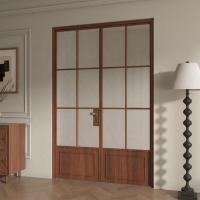 China French Style Aluminum Casement Door Customized Waterproof Windproof Double Swing Tempered Glass Thermal Insulation Doors for sale