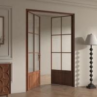 China French Style Aluminum Casement Door Customized Waterproof Windproof Double Swing Tempered Glass Thermal Insulation Doors for sale