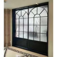 China French Style Aluminum Casement Door Customized Waterproof Windproof Double Swing Tempered Glass Thermal Insulation Doors for sale