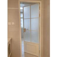 China French Retro Antique Aluminum Alloy Frame Waterproof Frosted Glass Bedroom Door for Hotels Apartments Single Swing Bathroom Use for sale