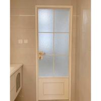 China French Retro Antique Aluminum Alloy Frame Waterproof Frosted Glass Bedroom Door for Hotels Apartments Single Swing Bathroom Use for sale