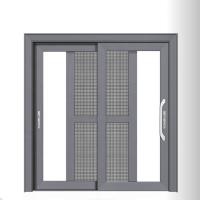 China Factory Supply Modern Aluminum Glass Doors with Mesh Panel for Bedroom House Hotel Villa Courtyard Patio Sliding Door for sale