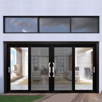 China Factory Supply Modern Aluminum Glass Doors with Mesh Panel for Bedroom House Hotel Villa Courtyard Patio Sliding Door for sale