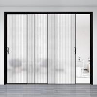 China Multi Panel Aluminum Frame Modern Sliding Door for Bedroom Kitchen Dining Room Bathroom Villa Apartment Hotel-Custom Glass for sale