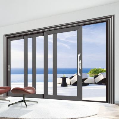 China Multi Panel Aluminum Alloy Sliding Door High Performance Exterior Tempered Glass Modern Bedroom Garden Patio Restaurant Hotel for sale