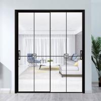 China Modern Double Panel Glass Patio Sliding Door Cost-effective Waterproof Aluminum Frame for Office Home Villa Hotel Interior Use for sale
