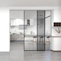 China Kitchen Aluminum Sliding Door Double Bathroom Sliding Glass Door Commercial Interior Bedroom Door Invisible Doors for Hotel for sale