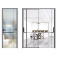 China Modern Interior Bathroom Swinging Sliding Glass Door Aluminum Frame Customized Color Waterproof Minimalist Design for Kitchen for sale
