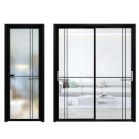 China Modern Interior Bathroom Swinging Sliding Glass Door Aluminum Frame Customized Color Waterproof Minimalist Design for Kitchen for sale