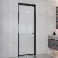 China Minimalist Finished Swing Open Waterproof Customized Aluminum Alloy Glass Door Home Use Hotel Villa Bathroom Kitchen Bedroom for sale