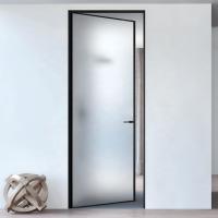 China Minimalist Finished Swing Open Waterproof Customized Aluminum Alloy Glass Door Home Use Hotel Villa Bathroom Kitchen Bedroom for sale